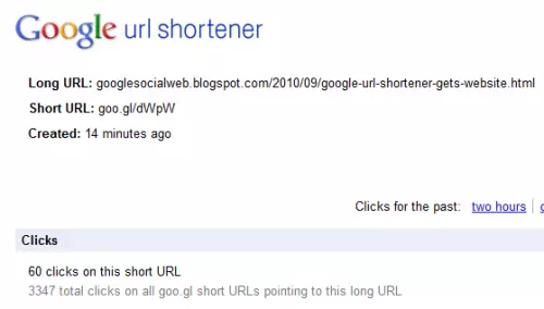 Google URL Shortener Buɗe Ga Jama'a; Kwatanta Zuwa Bit.ly & Twitter 11088_7