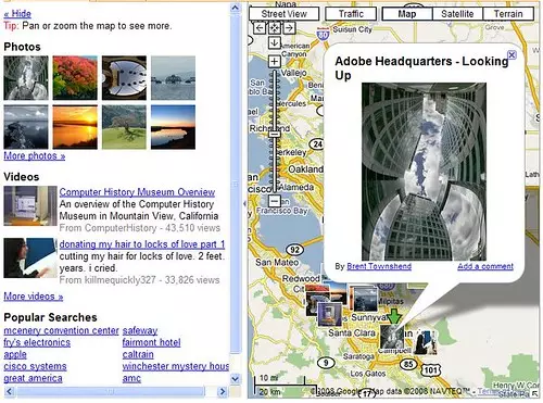 Google मानचित्र चित्र, विस्तृत दृश्य