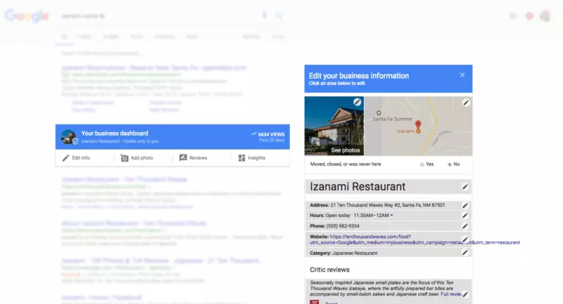 Google testira nadzorno ploščo Google My Business v rezultatih spletnega iskanja 11921_3