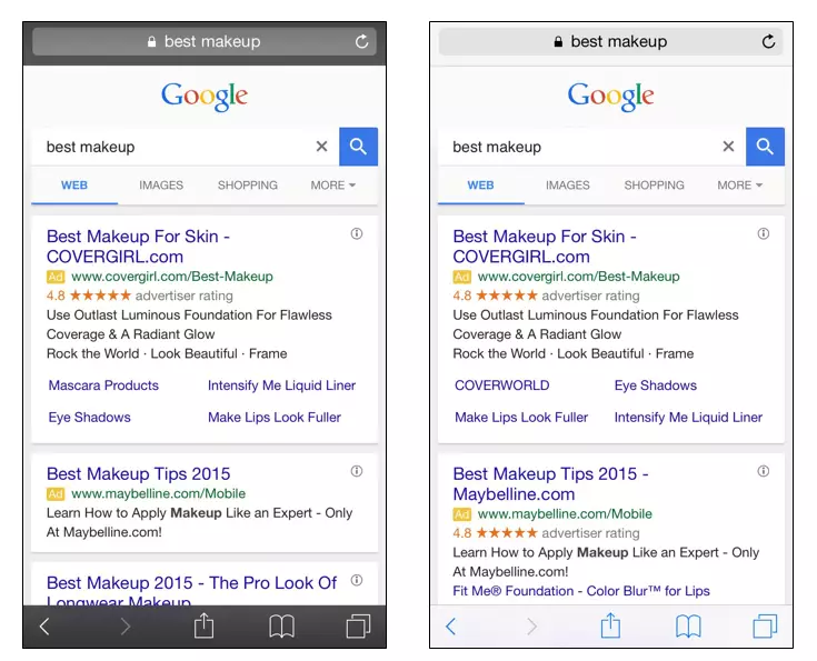 google-mobile-text-ads-2-ads-best-makeup-sidebyside