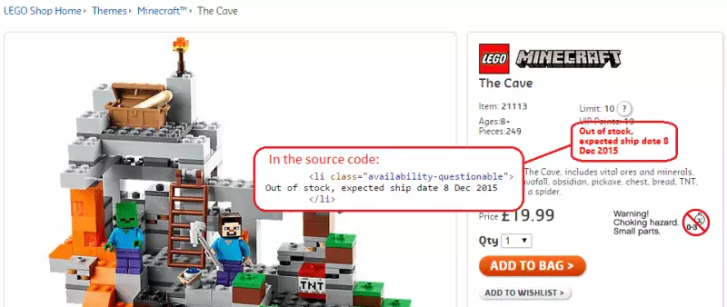 lego out of stock