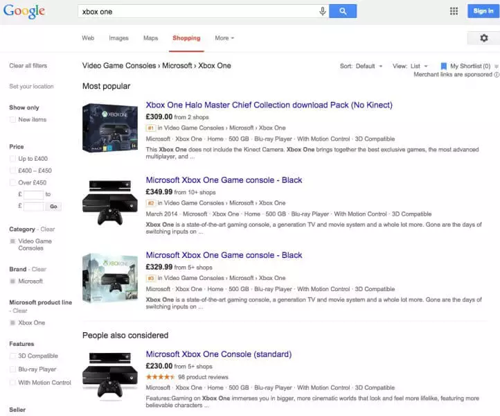 google search xbox one