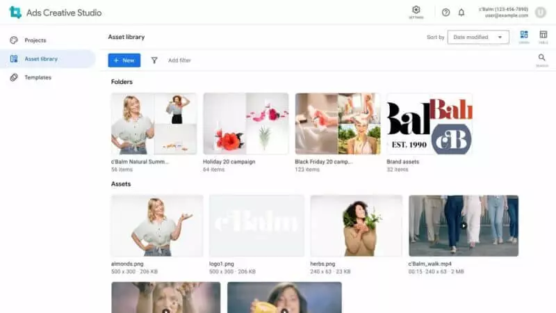Pustaka aset Google Ads Creative Studio