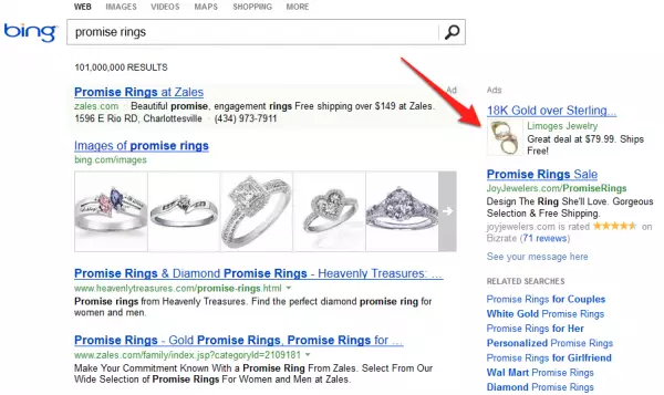 Հաստատված է. միավորներ, որոնք նման են ապրանքների ցանկի գովազդին, որոնք հայտնվում են Bing-ում 12915_2