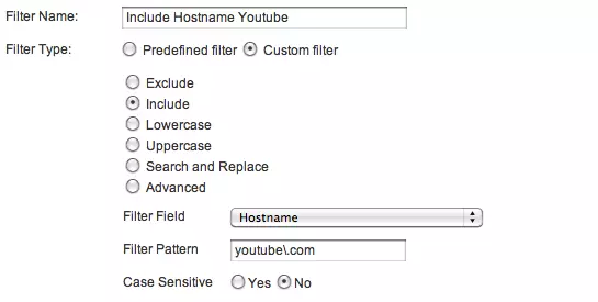 Tartalmazza a Youtube forgalom Google Analytics elemeit