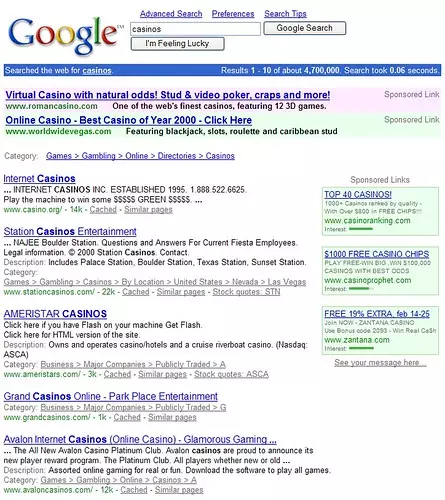 Hasil Google 2001