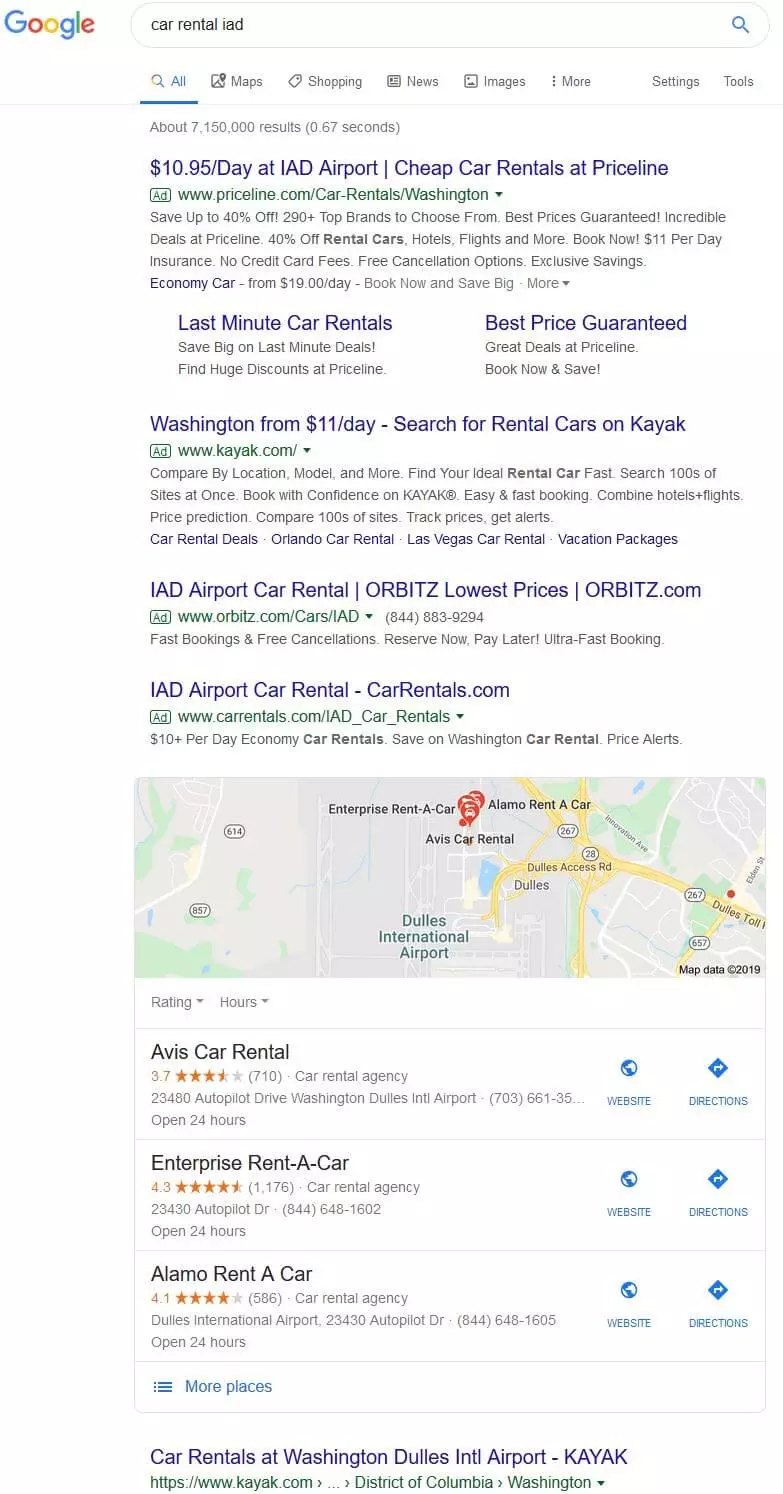 Google testt Autovermietung Verglach Annonce Eenheet a Sichresultater 13321_2