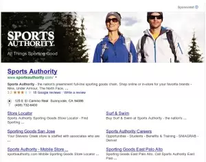 Sports Authority Visual Ads Google AdWords recortado