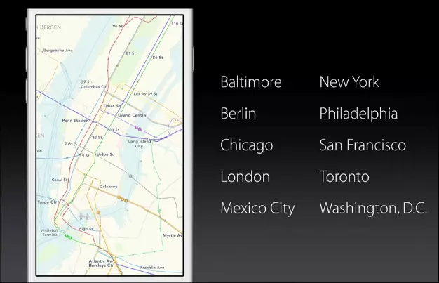 Apple Haritalar toplu taşıma
