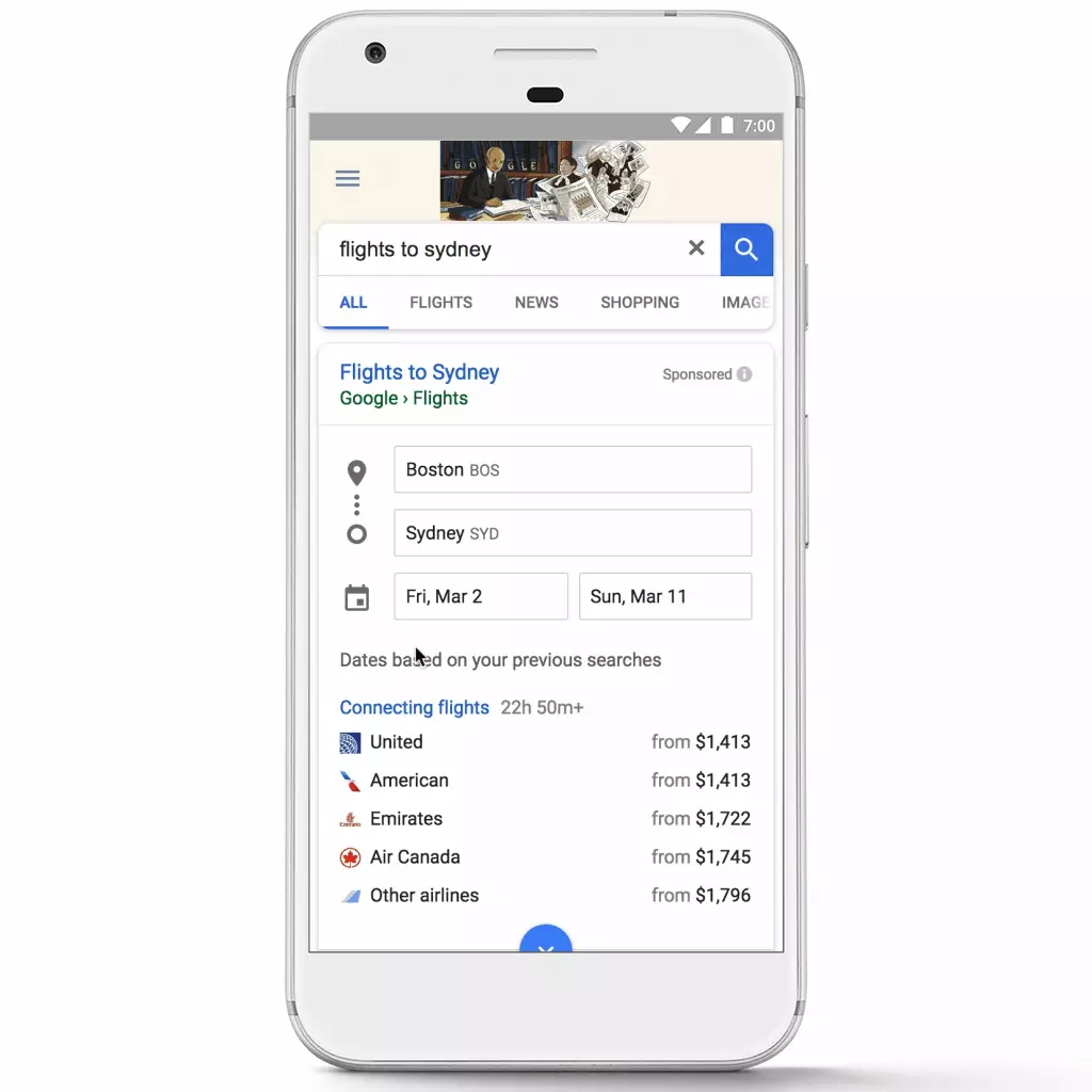 Google သည် ဝန်ဆောင်မှုအသစ်များနှင့် မိုဘိုင်းလ်ဟိုတယ်နှင့် လေယာဉ်ပျံသန်းမှုရှာဖွေမှုများအတွက် လမ်းညွှန်မှုကို ပိုမိုကောင်းမွန်စေသည်။ 14050_2