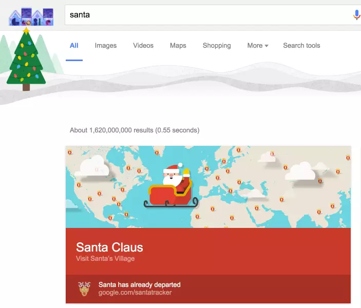 Santa cerca a google