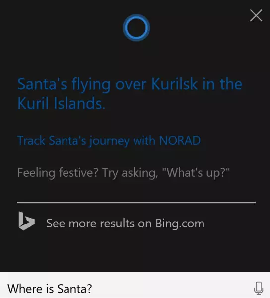 cortana santa