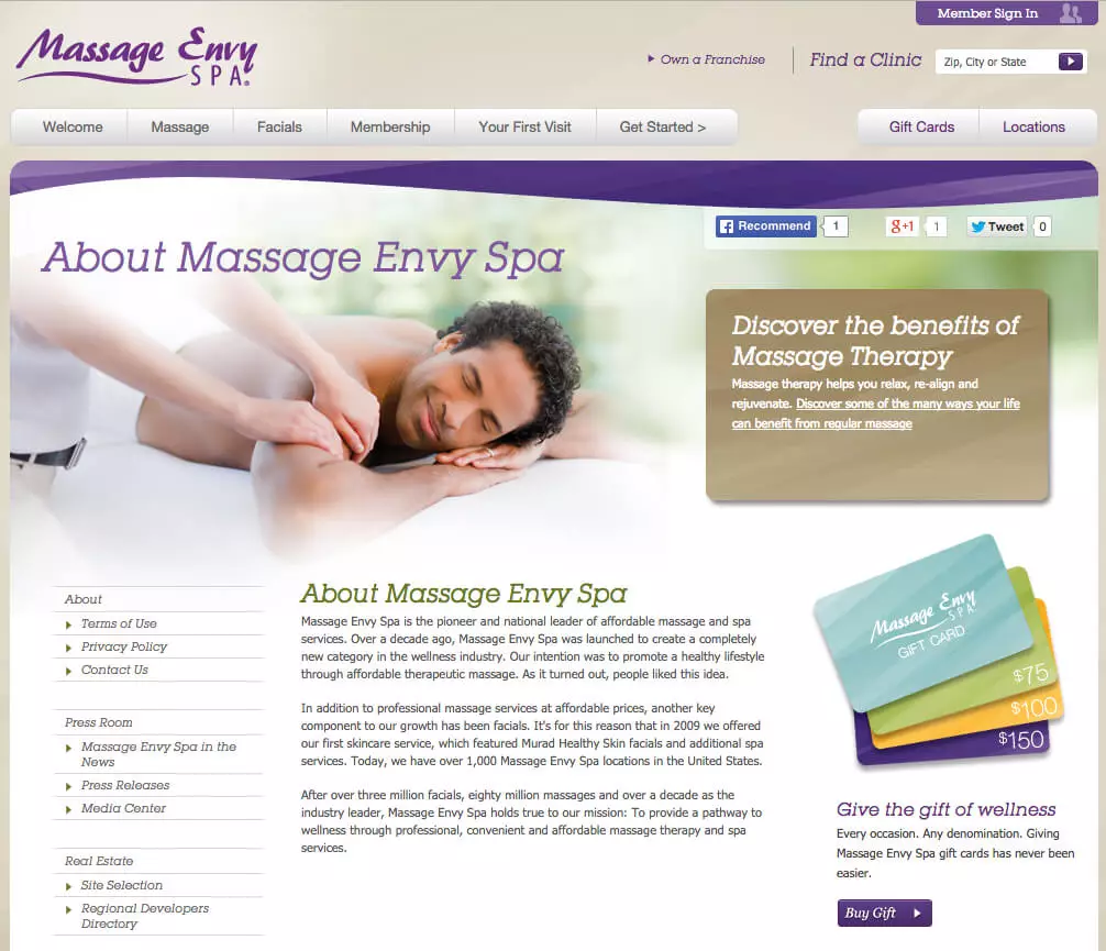 Massage Envy About Us 頁面圖片 - 搜索影響力