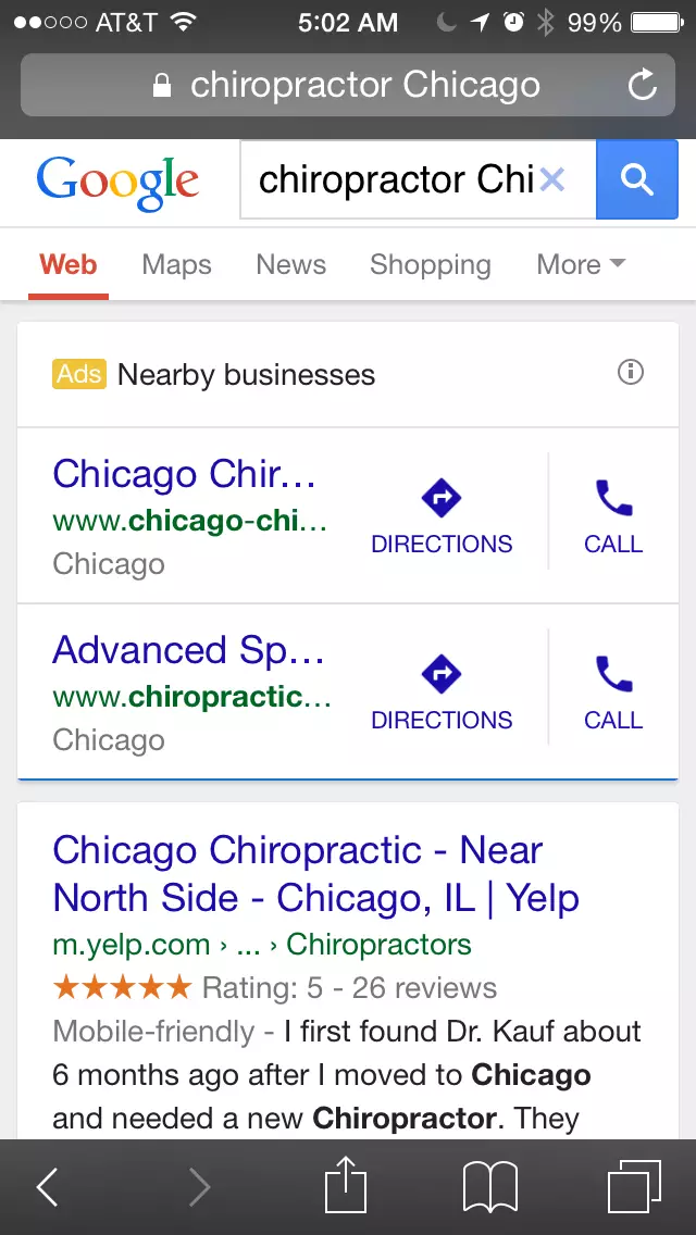 Chiropractory Chicago Images From Mobile View