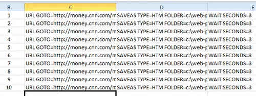 Excel හි Web browser macro.