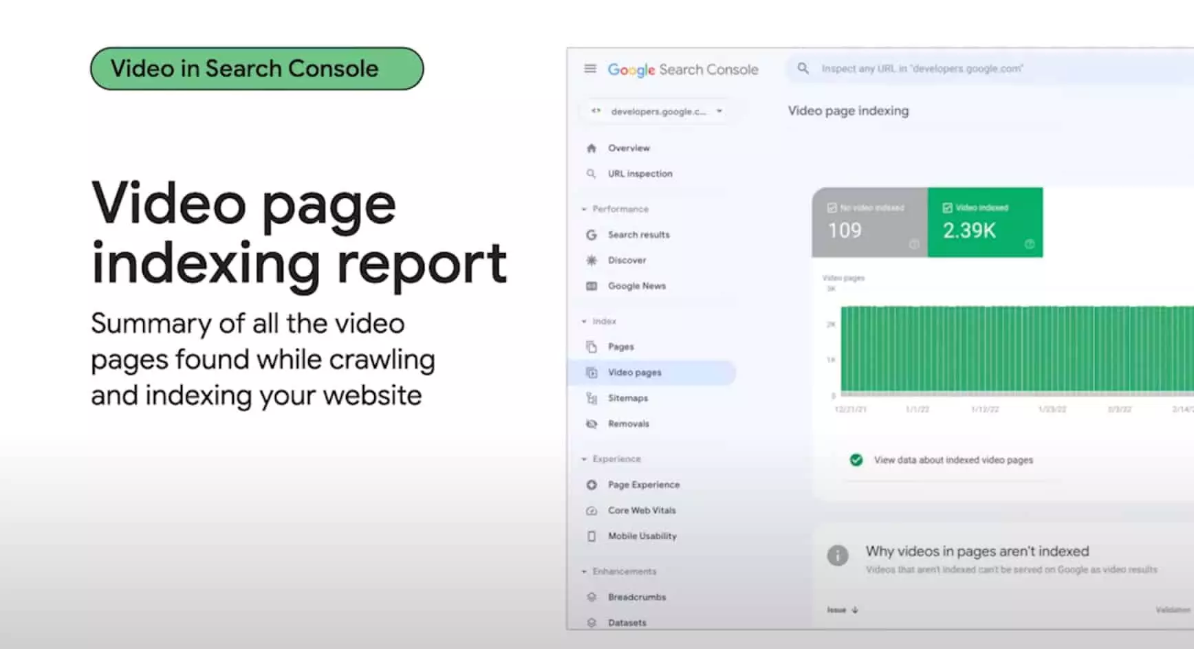 Google Search Console om nuwe videobladsy-indekseringsverslag vry te stel