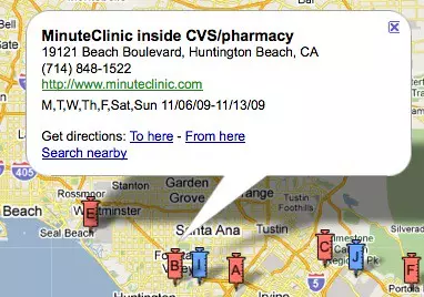 Google Flu Shot Locator