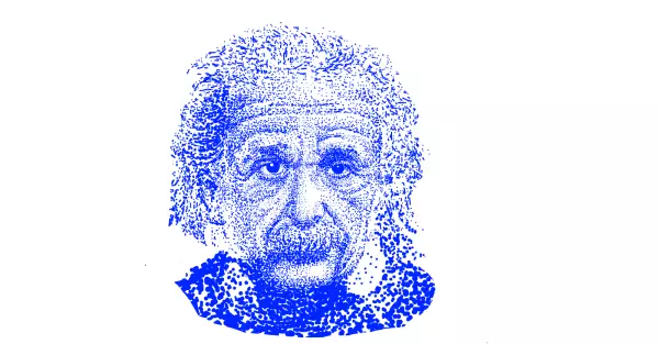 Pointillist nga litrato ni Albert Einstein, sa maayong kabubut-on sa SketchPort