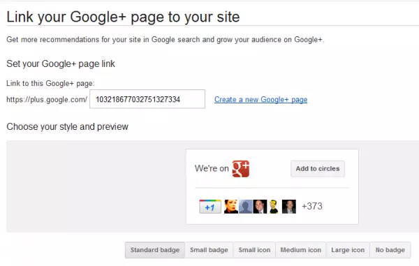 Google+ Badge Tool laver nu Facepile-Style Badges, +1 tæller at blive konsolideret 16672_2