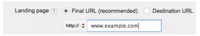 URL finale dans les URL migrées Google AdWords