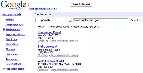 Google Health Screen Shots