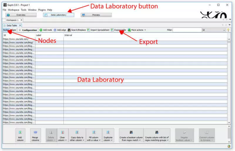 Eksporto de Data Laboratory