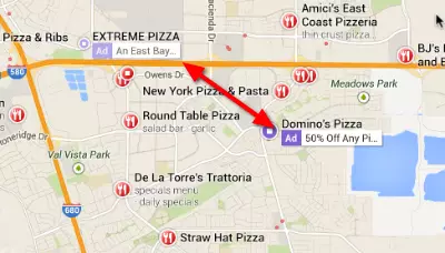 Pleasanton Pizza Google Nexşe 3