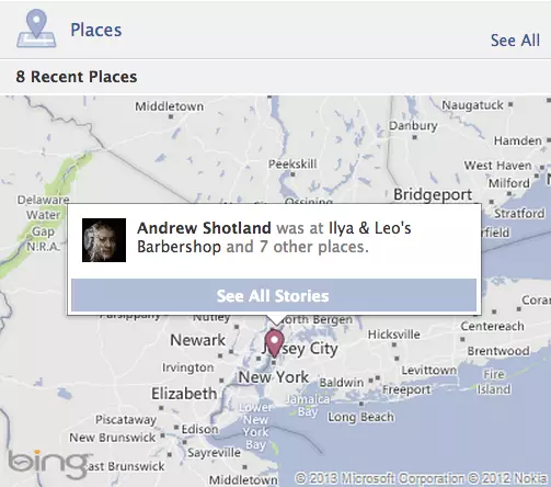 Places-Widget in der Facebook-Timeline