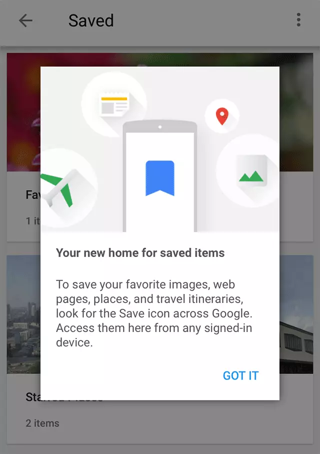 Google သည် ဟမ်ဘာဂါမီနူးအသစ်တွင် သင်ဝင်ရောက်နိုင်သည့် 'save' နှင့် bookmarking အင်္ဂါရပ်အသစ်ကို ထည့်သွင်းထားသည်။ 18315_4