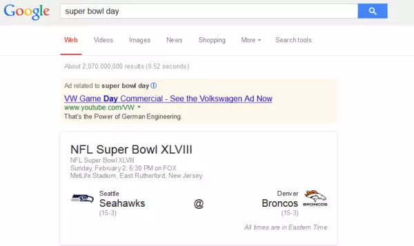 Volkswagen Super Bowl ppc