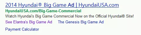 Hyundai Super Bowl PPC Reklam Bing