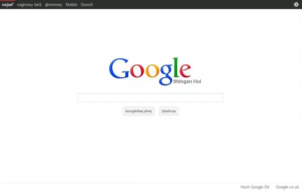 Google Klingonische Homepage