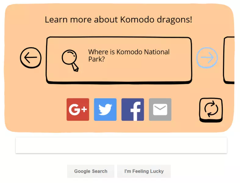 Aiza ny Valan-javaboarin'i Komodo? Google doodle dia manamarika ny faha-37 taonan'ny valan-javaboary 19502_2