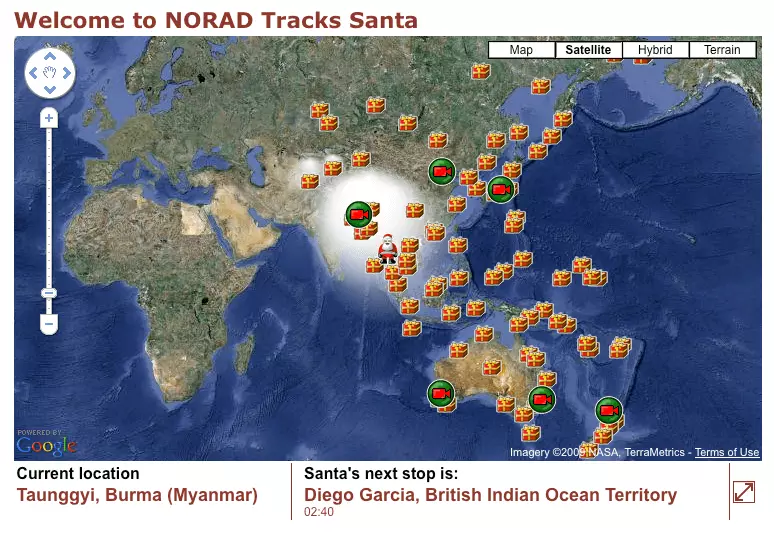 NORAD ಟ್ರ್ಯಾಕ್ಸ್ ಸಾಂಟಾ 2009