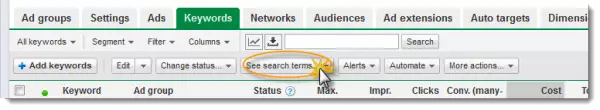 AdWords検索用語ビューを使用してキーワードと除外情報を最適化する方法 19713_1