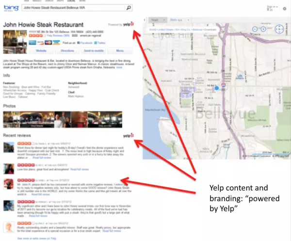 Bing tracta contingut local amb Yelp 20067_2