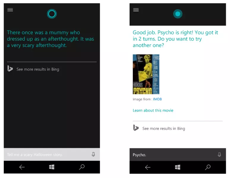 Bing cortana Хэллоуин оюну