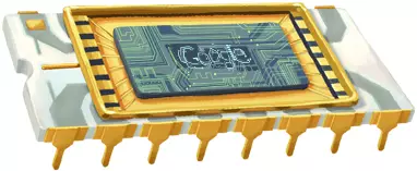 Roberto Noyce'o „Google“ mikroschemos logotipas 20256_1