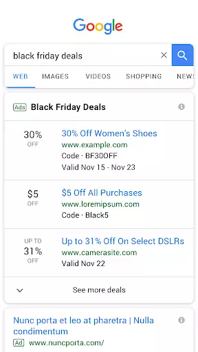 Google lancia un'unità pubblicitaria speciale per offerte Black Friday e Cyber Monday 20357_1