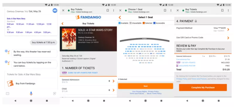 Google 语音支持 Fandango 购买电影票 20575_2