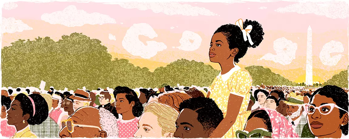 Martin Luther King Jr. Day 2018 Google doodle သည် ဒေါက်တာ King နှင့် ပိုမိုကောင်းမွန်သောကမ္ဘာအတွက် သူ၏အိပ်မက်ကို ဂုဏ်ပြုပါသည်။ 20603_3