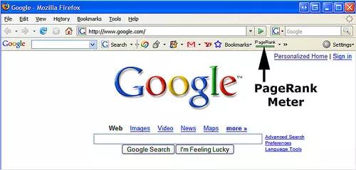 Google құралдар тақтасы PageRank Meter