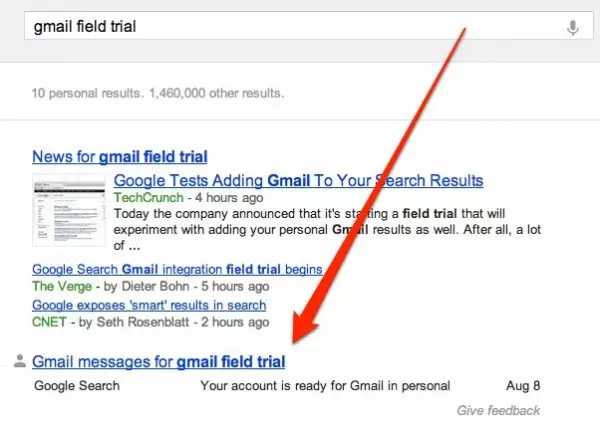 닫기: Google 검색 결과 필드 평가판의 Gmail 2137_5