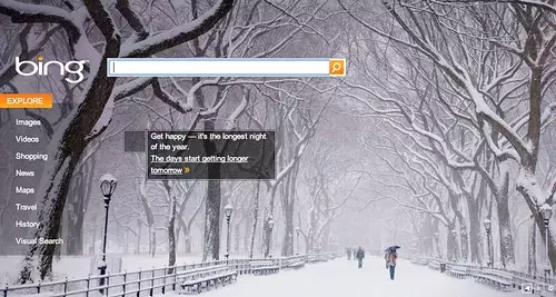 Tema de inverno do Bing