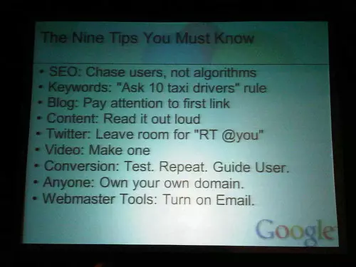 9 Tips Terbaik Untuk Google menurut Matt Cutts dari Google! Bahan segar @Pubcon