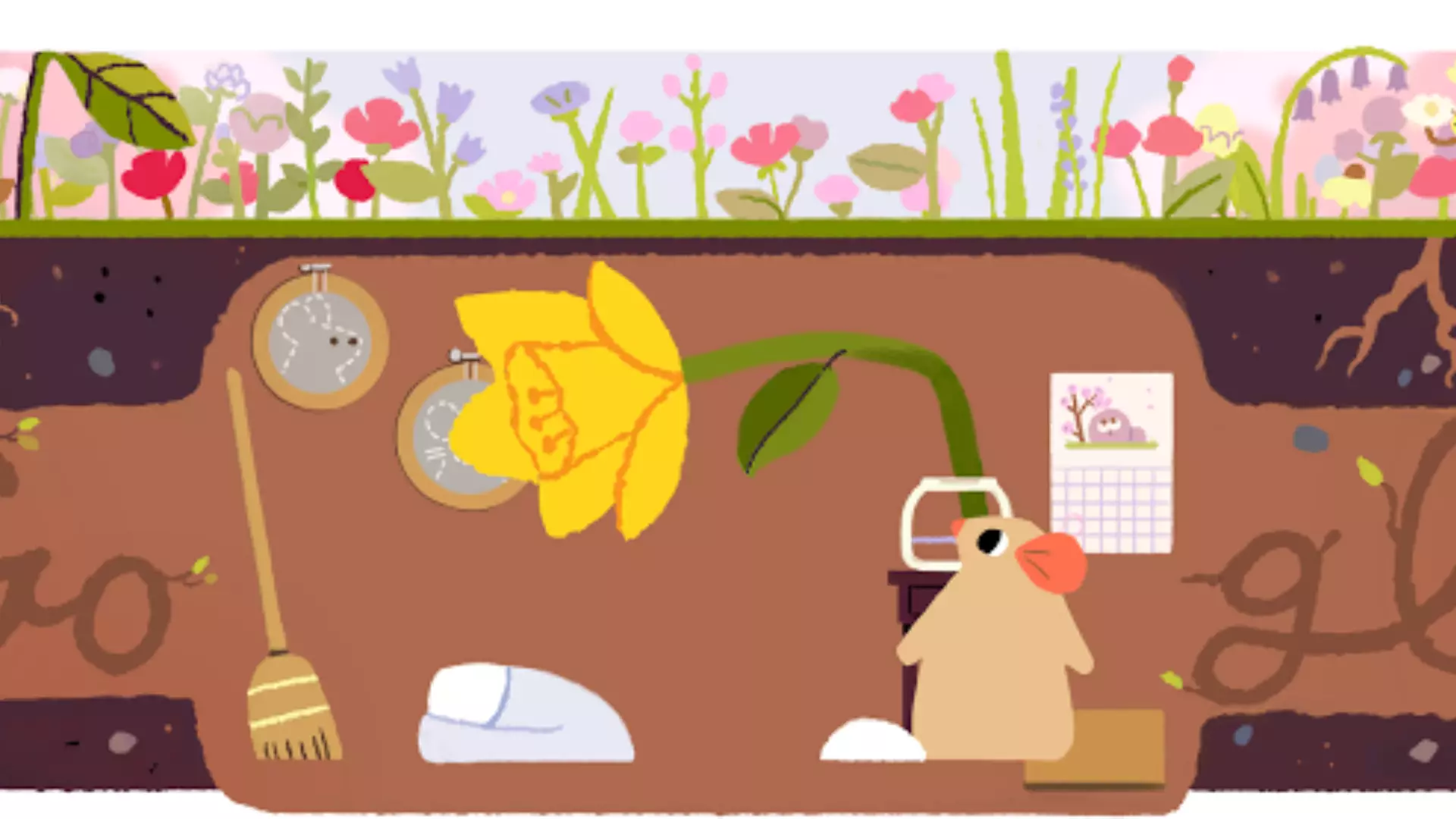 Ekuinoks musim bunga 2017 Google doodle menandakan hari pertama musim bunga di Hemisfera Utara 21911_1