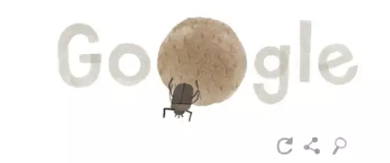 د ګوګل د ځمکې ورځې لوگو Dung Beetle