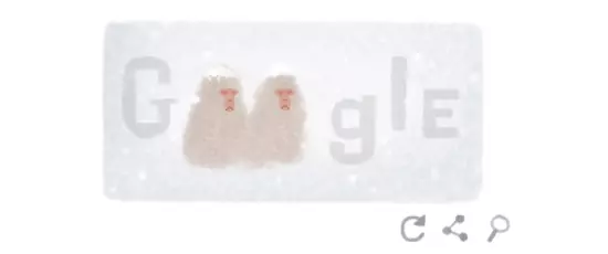 Logotip Google Earth Day Japanski makak