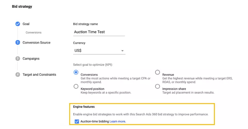 Inilunsad ng Search Ads 360 ang pag-bid sa oras ng auction para sa mga Google Search campaign 22356_1
