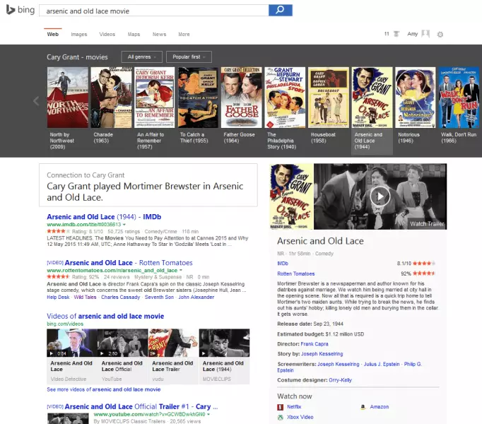 Bingケーリーグラントの映画検索
